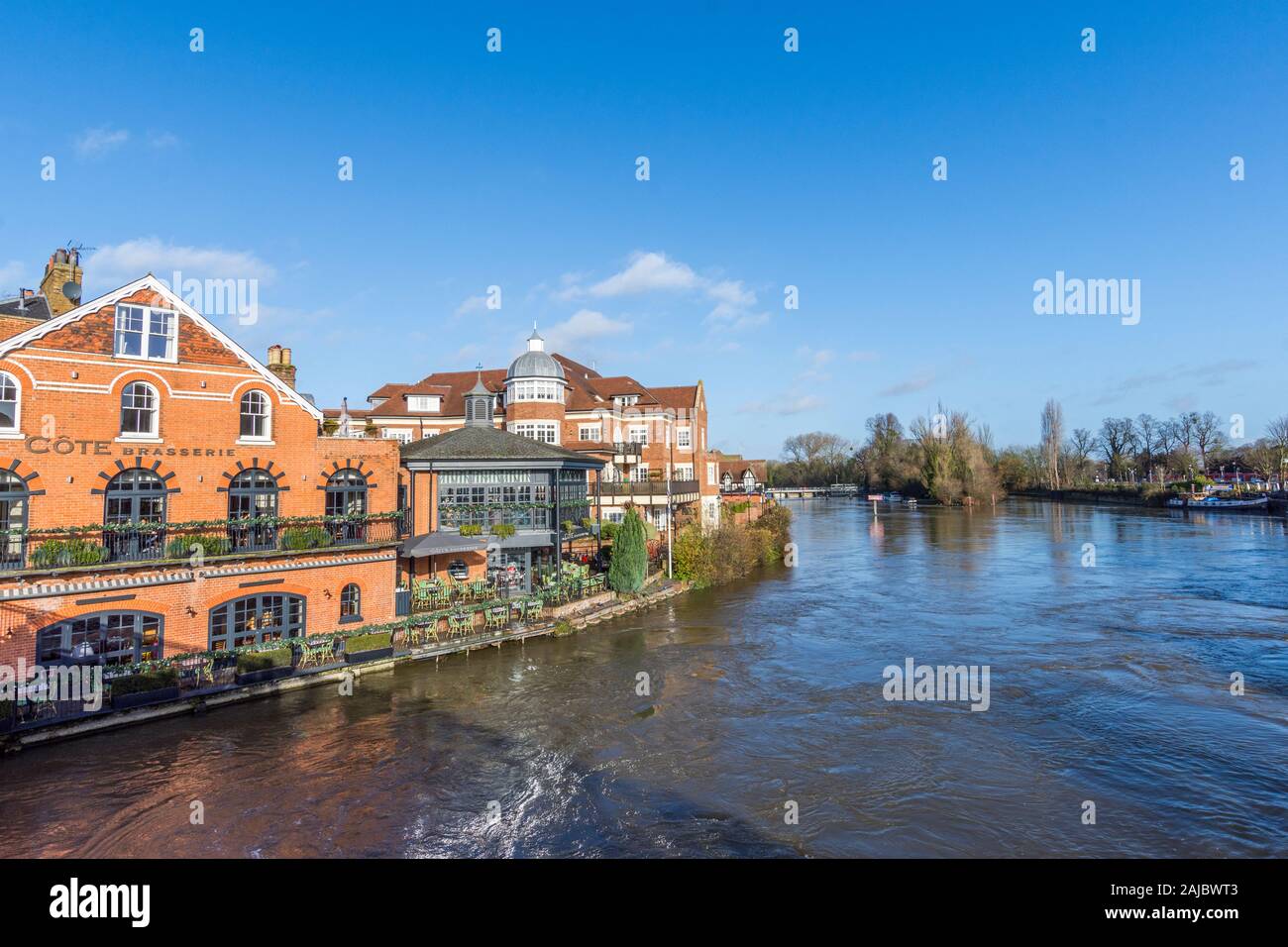 Windsor and Eton riverside in England UK.A very popular tourist ...