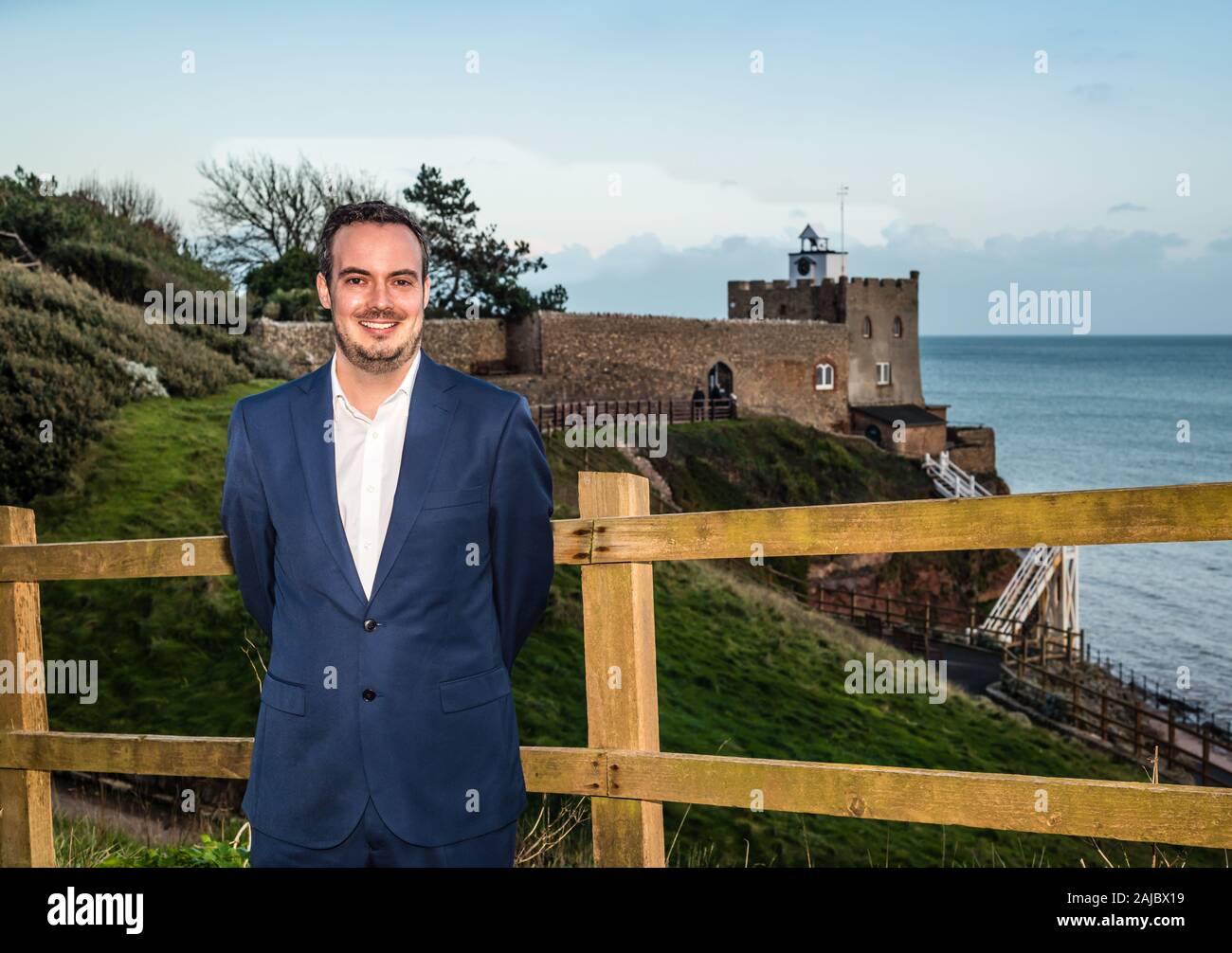 Simon Jupp MP visiting Connaught Gardens, Sidmouth Stock Photo - Alamy