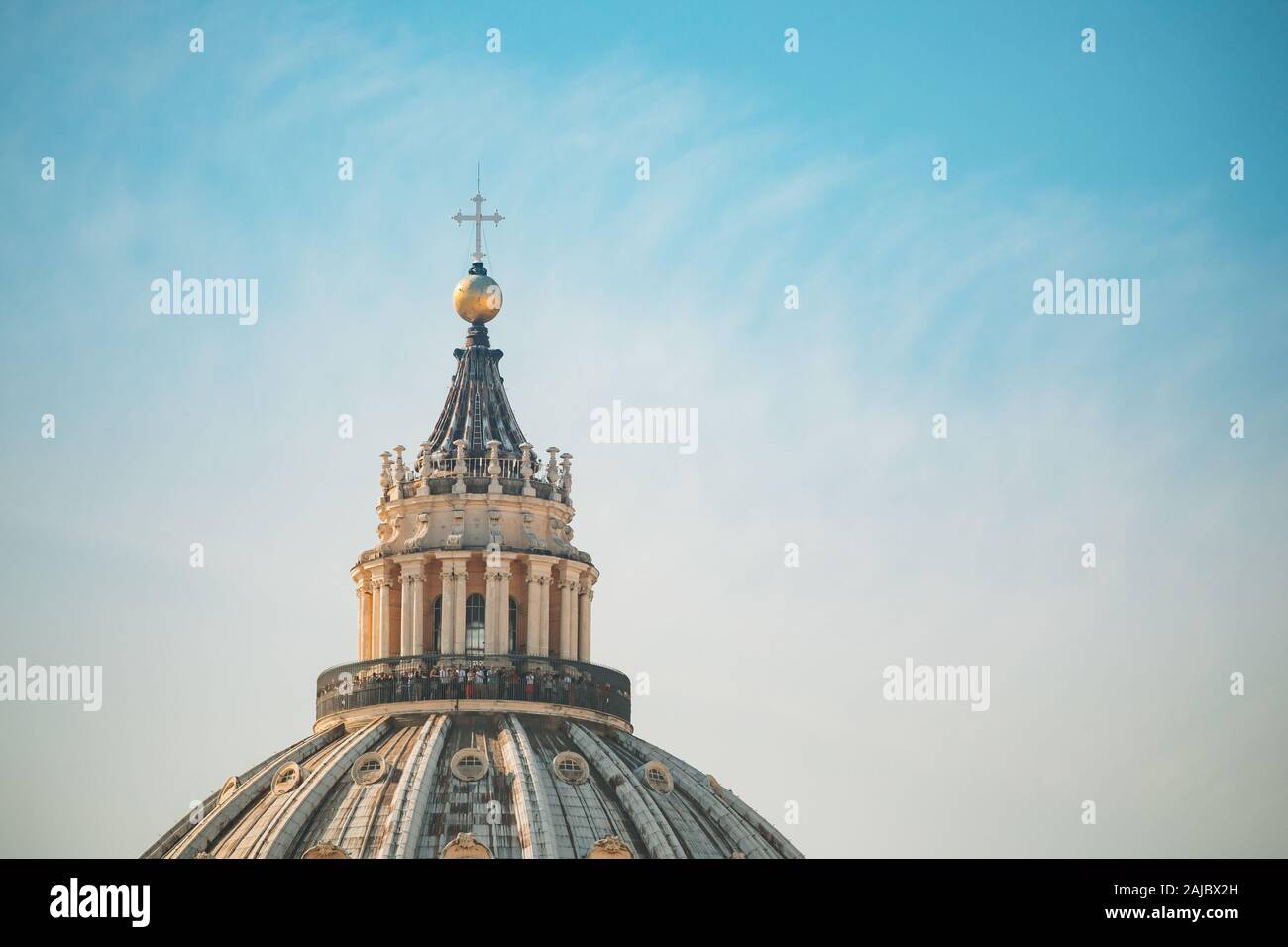 Vatican, Italy. Papal Basilica Of St. Peter. Close Up. Viewing platform ...