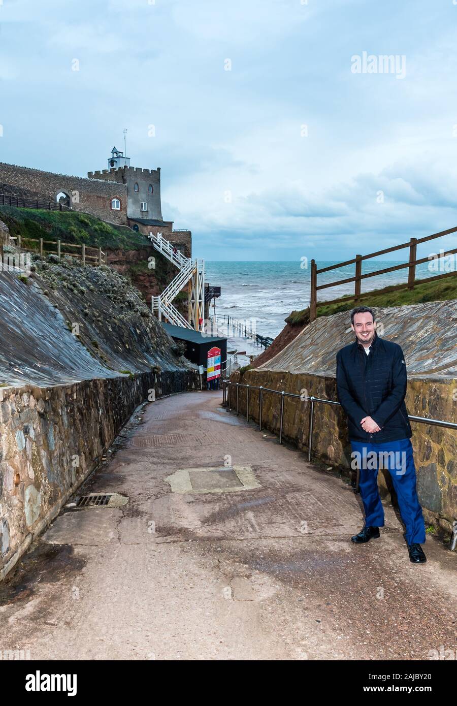 Simon Jupp MP visiting Connaught Gardens, Sidmouth Stock Photo - Alamy