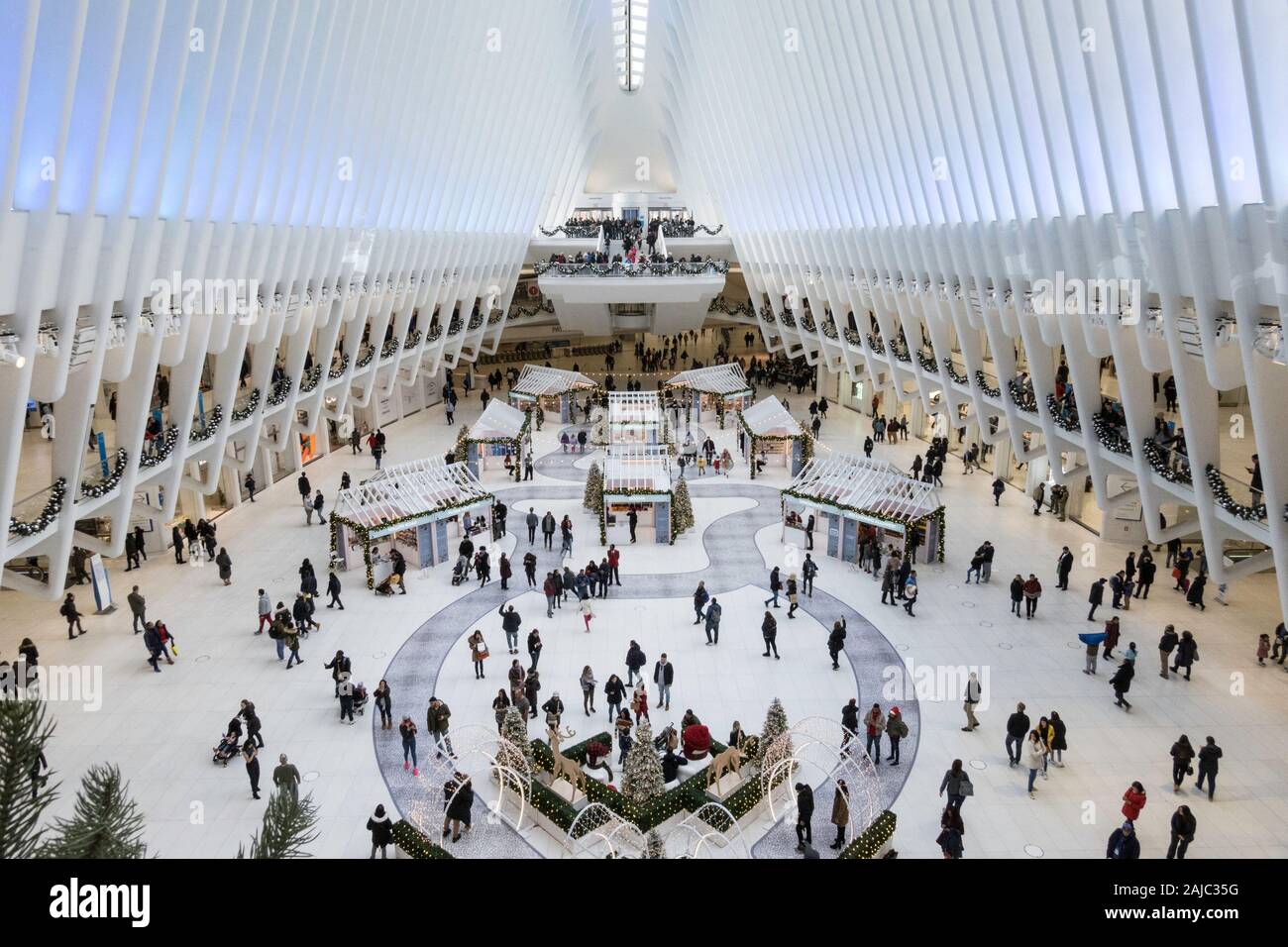 The Oculus at Westfield World Trade Center is lavishly decorated for ...