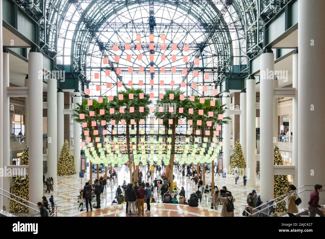 The Winter Garden at Brookfield Place is decorated for the holidays ...
