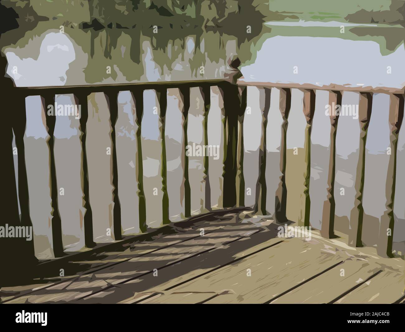 Railing and balustrade by water barrier concept Stock Photo - Alamy