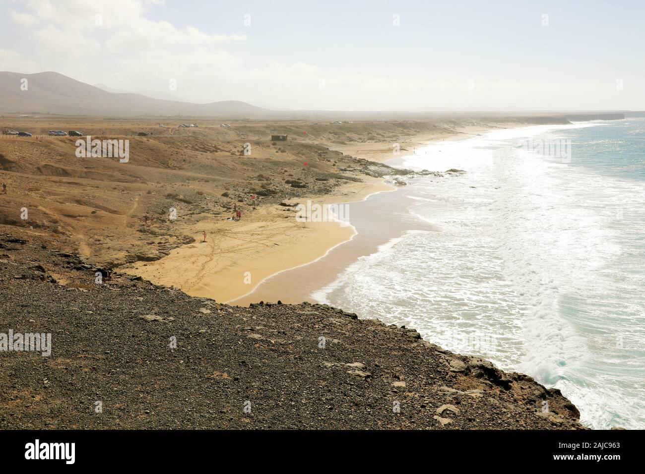 Amazing view of Playa del Castillo in Fuerteventura, Canary Islands ...