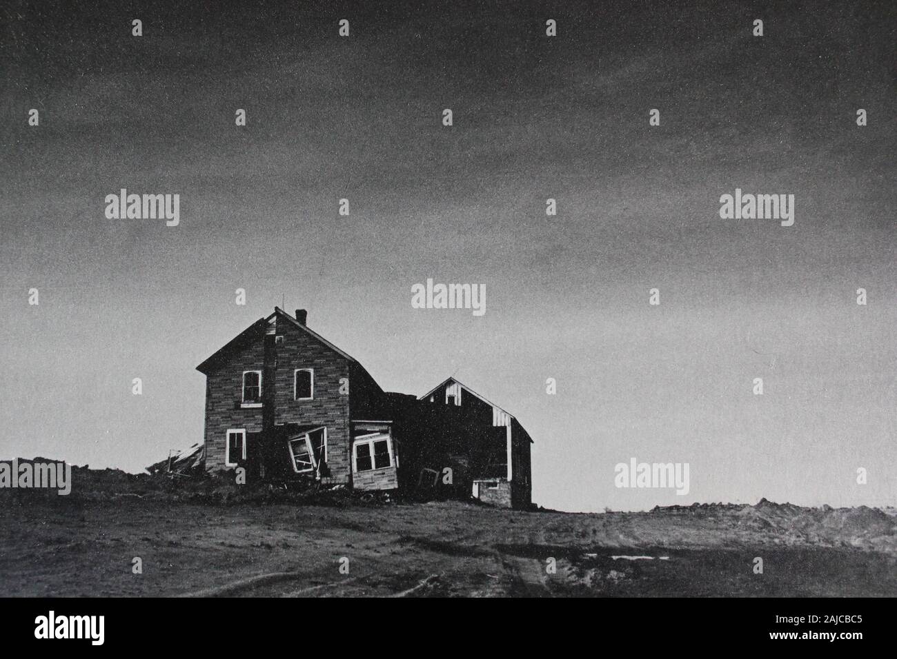 Fine 1970s black and white photography of an old rustic broken down ...