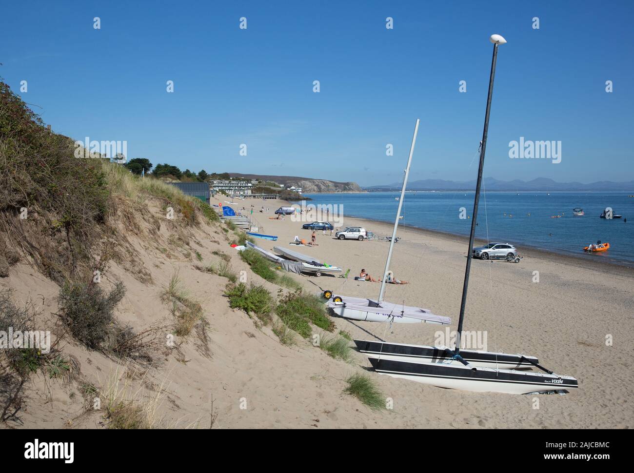 Abersoch beach Gwynedd Wales south coast Llyn Peninsula popular coastal ...