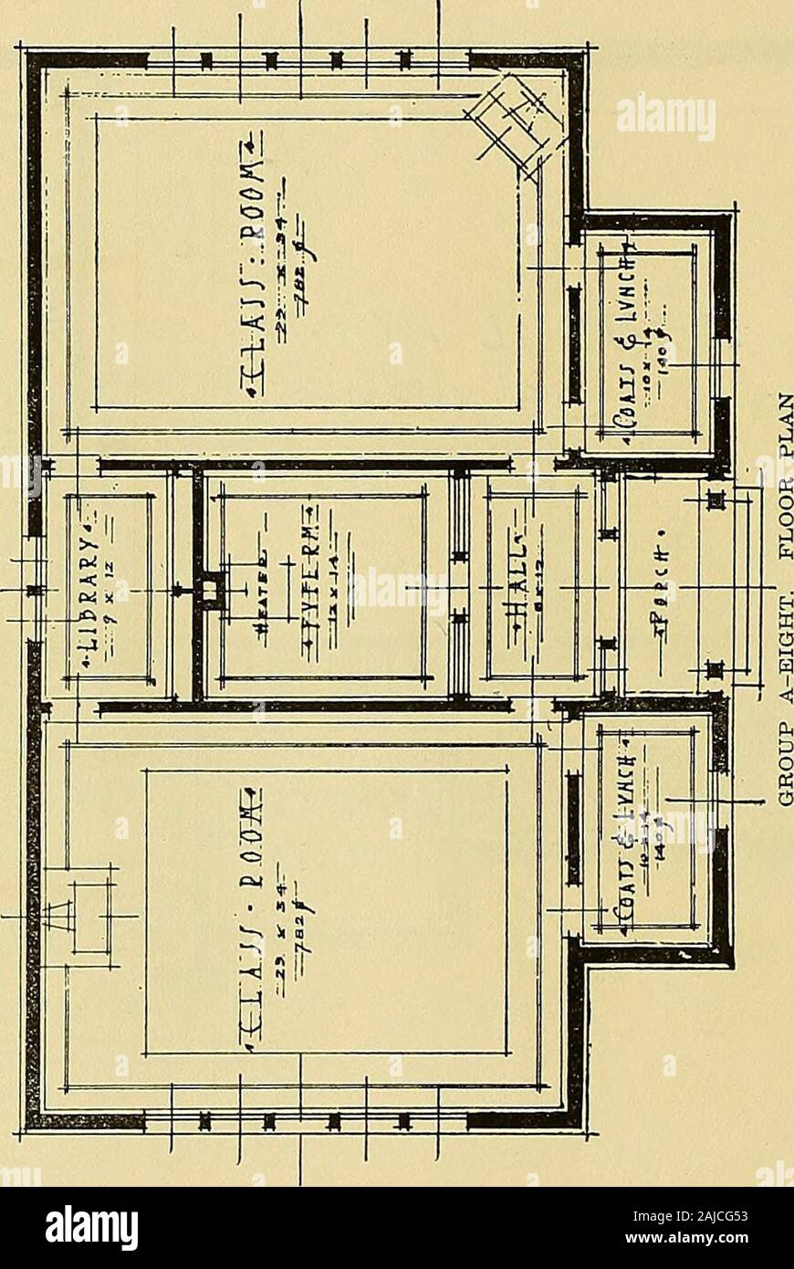 School architecture; one-, two-, three- and four-room school buildings
