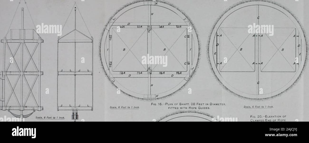 Transactions . Fig. 22 —Elevation of Weighted End of Rope Guide in Sump ...