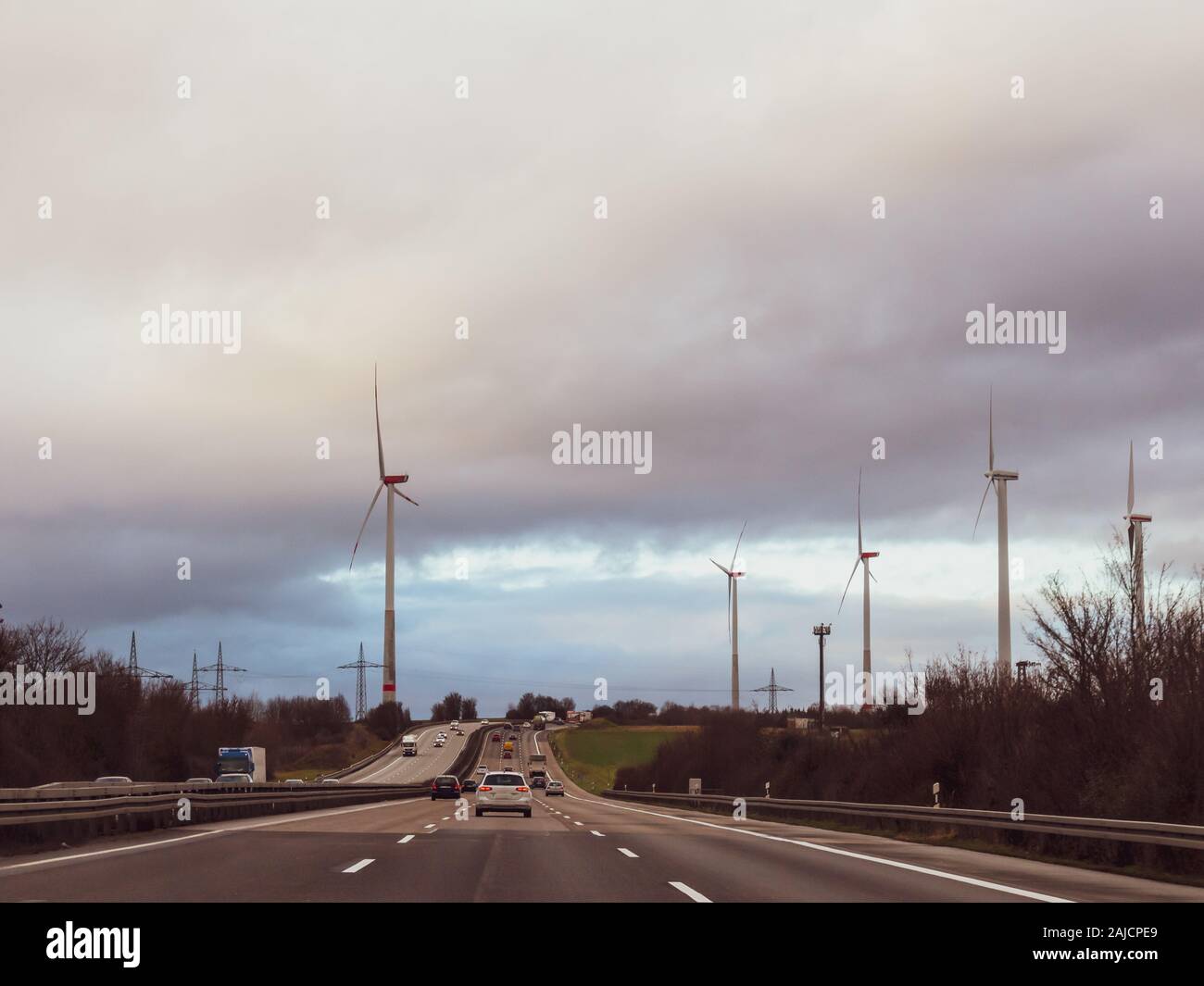 German broad eight lane highways without speed limits with beautiful ...