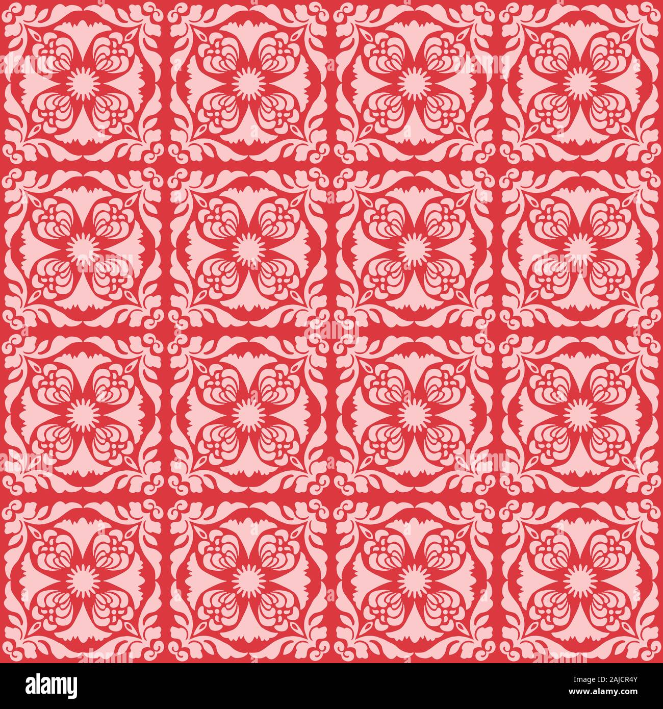 Flower ornamental tile pattern seamless repeat background Stock Photo ...