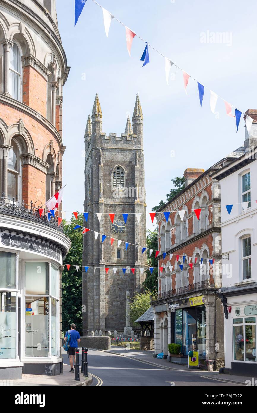 The Parish Church of St Peter & St Paul from Fore Street, Holsworthy ...