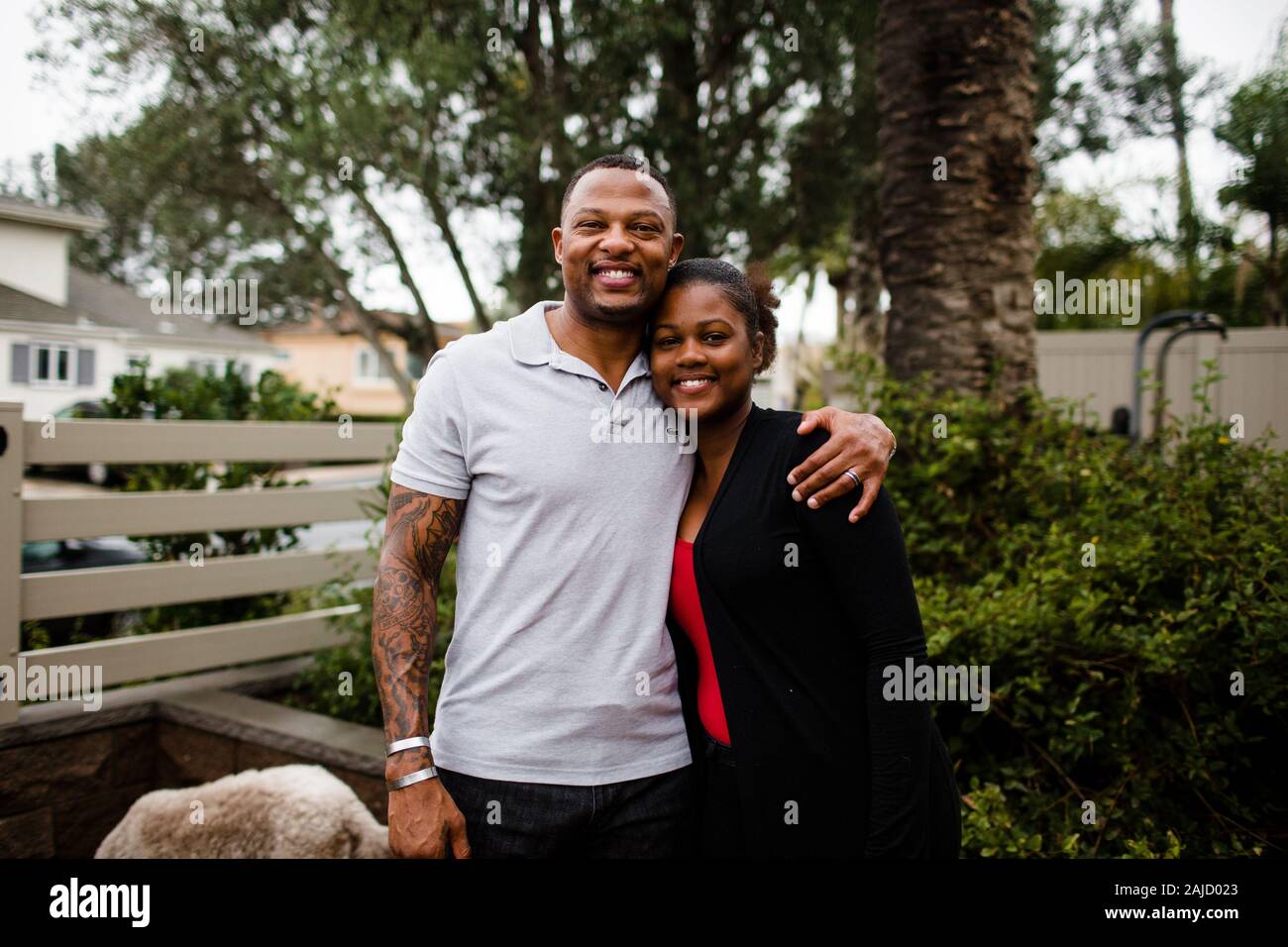 African American Father & Daughter Smiling at Camera Stock Photo - Alamy
