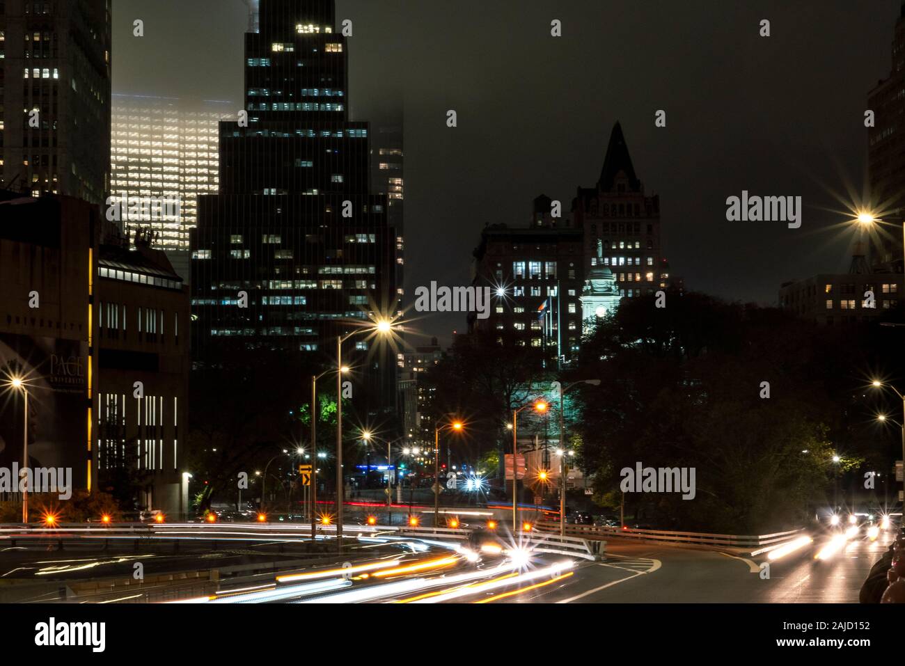 Night photography of traffic in New York Stock Photo - Alamy