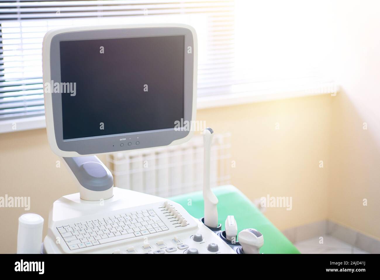 The hospital. Interior of hospital room with ultrasound machine Stock ...