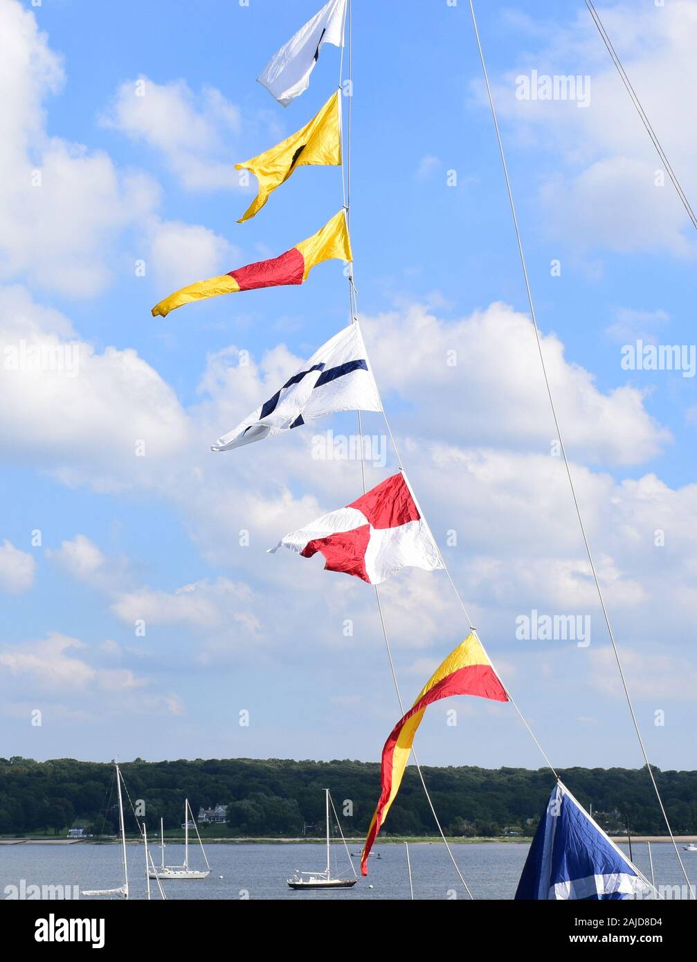 Nautical flags flying in the breeze Stock Photo - Alamy