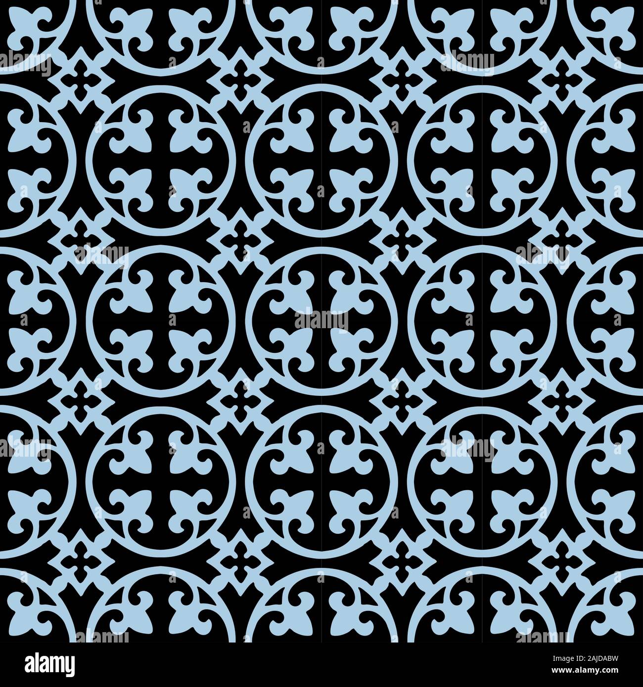 Curved fleur de lis and circle diamond pattern seamless repeat ...