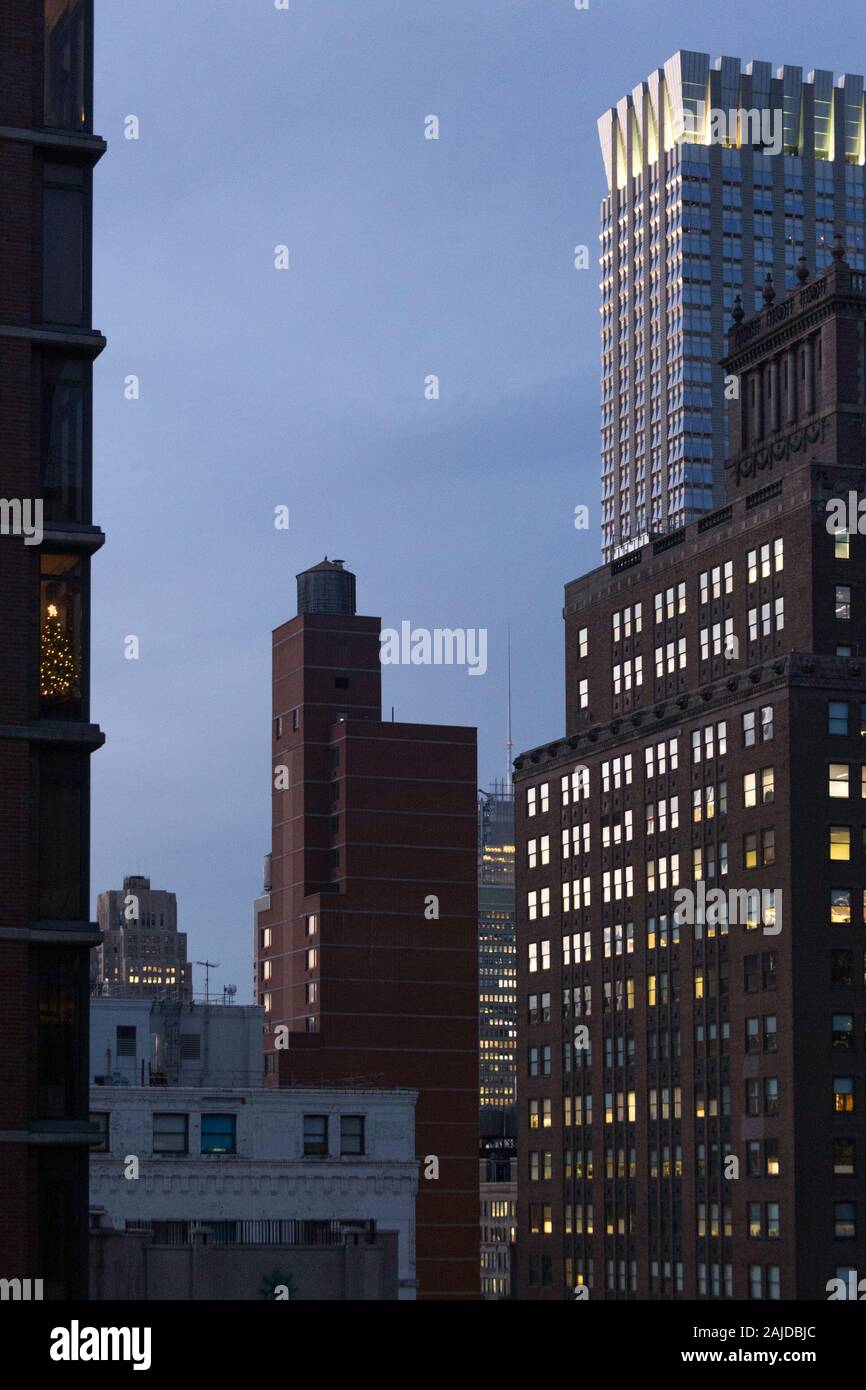 New York City Midtown Manhattan dusk view, USA Stock Photo - Alamy