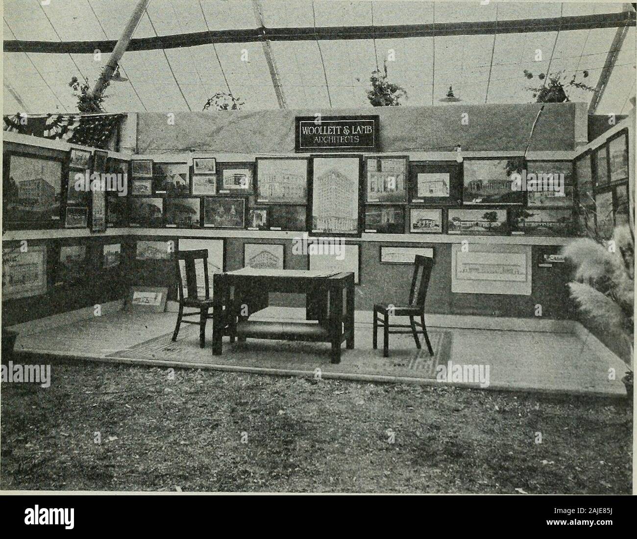 Architect and engineer . BOOTH OF WOOLLETT & LA.AIU, ARCHITECTS, AT ...