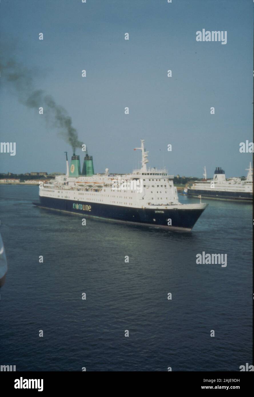 Fjord Line ferry MS Jupiter arriving at North Shields ferry / cruise terminal, Newcastle, Tyne ...