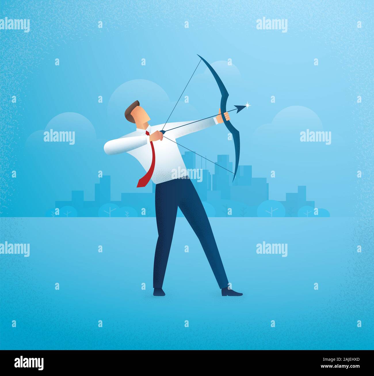 Businessman aiming bow arrow target hi-res stock photography and images ...