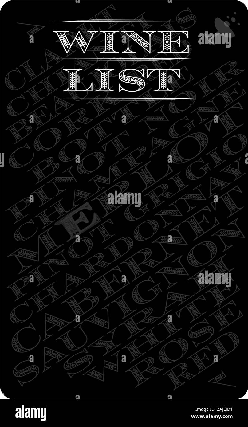 Restaurant menu list Black and White Stock Photos & Images - Alamy