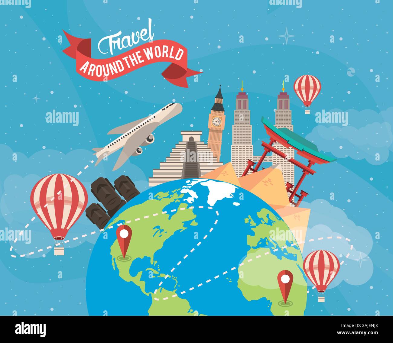 Famous buildings around the world Stock Vector Images - Alamy