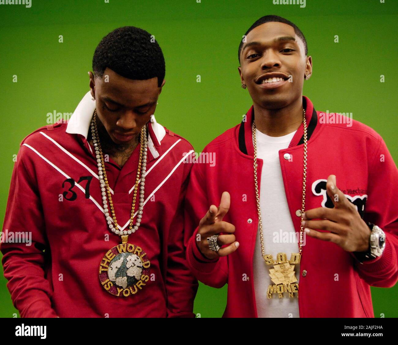(L-R) Rapper Deandre Way aka Soulja Boy and Justin Benjamin Alex Rucker ...
