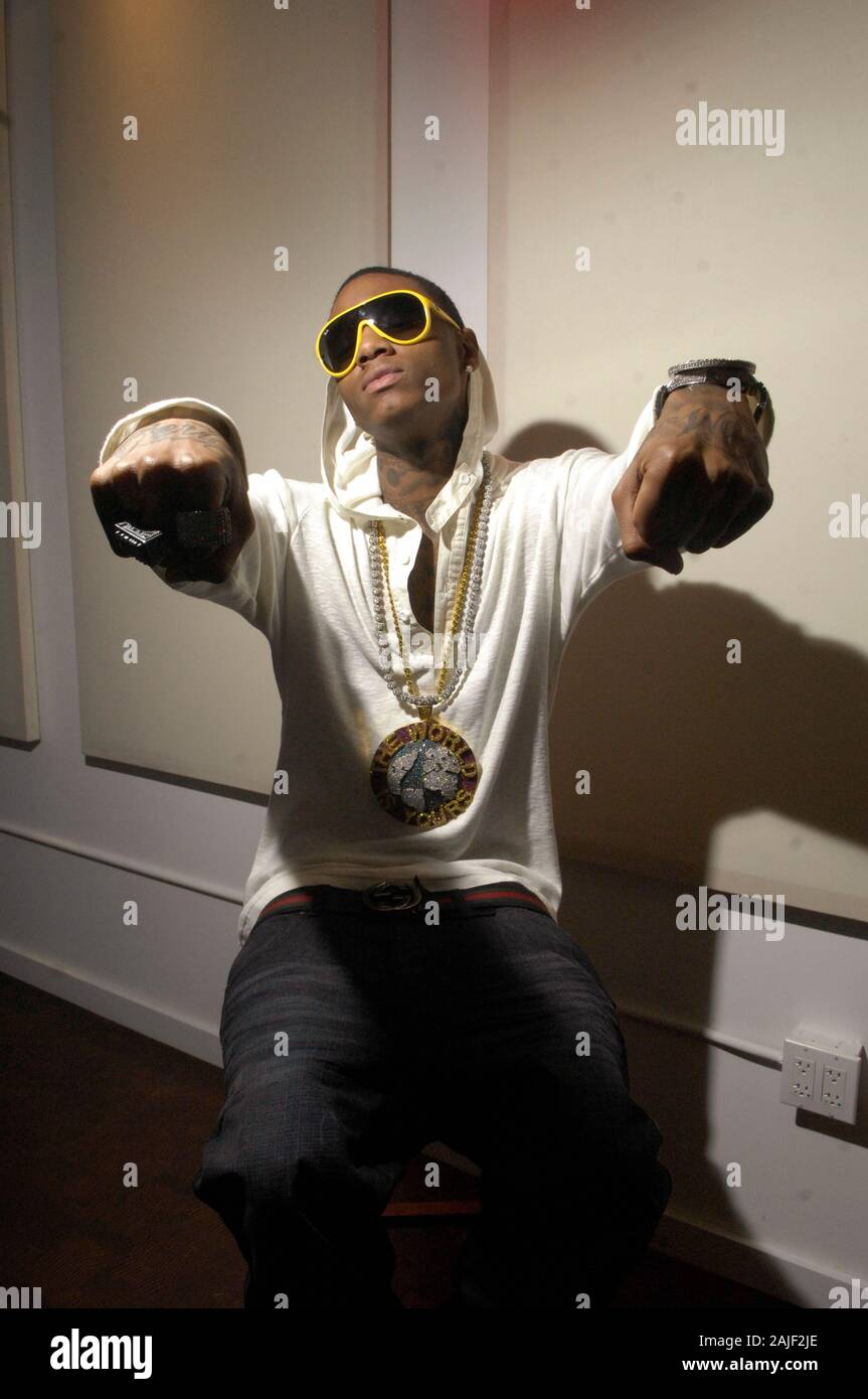 Rapper Deandre Way aka Soulja Boy at a recording studio on February 6 ...