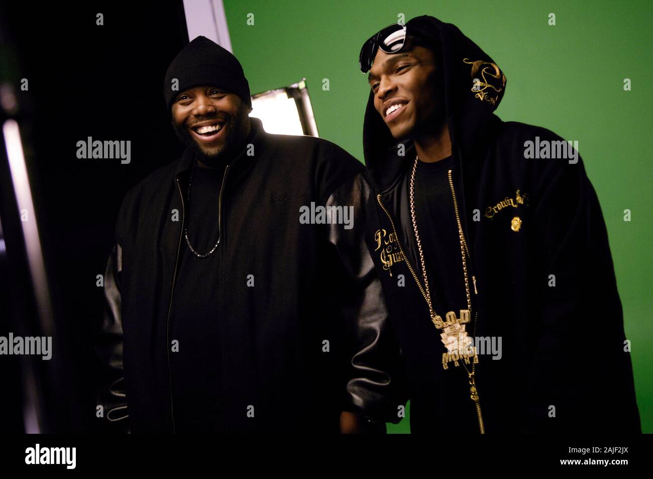 Justin Benjamin Alex Rucker aka JBar (r) on set at JBar ft. Soulja Boy ...