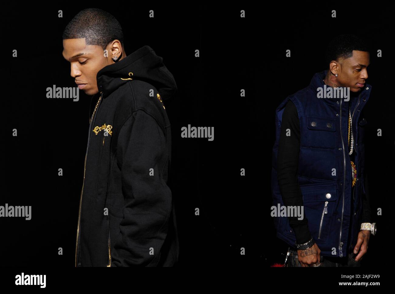 (L-R) Justin Benjamin Alex Rucker aka JBar and Rapper Deandre Way aka ...