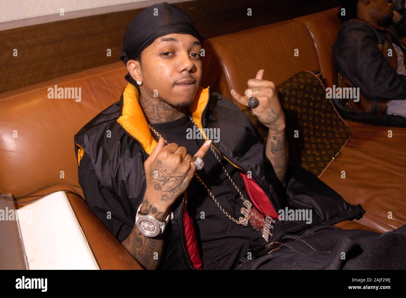 Rapper Abrahim Mustafa aka Arab portrait at a recording studio on ...