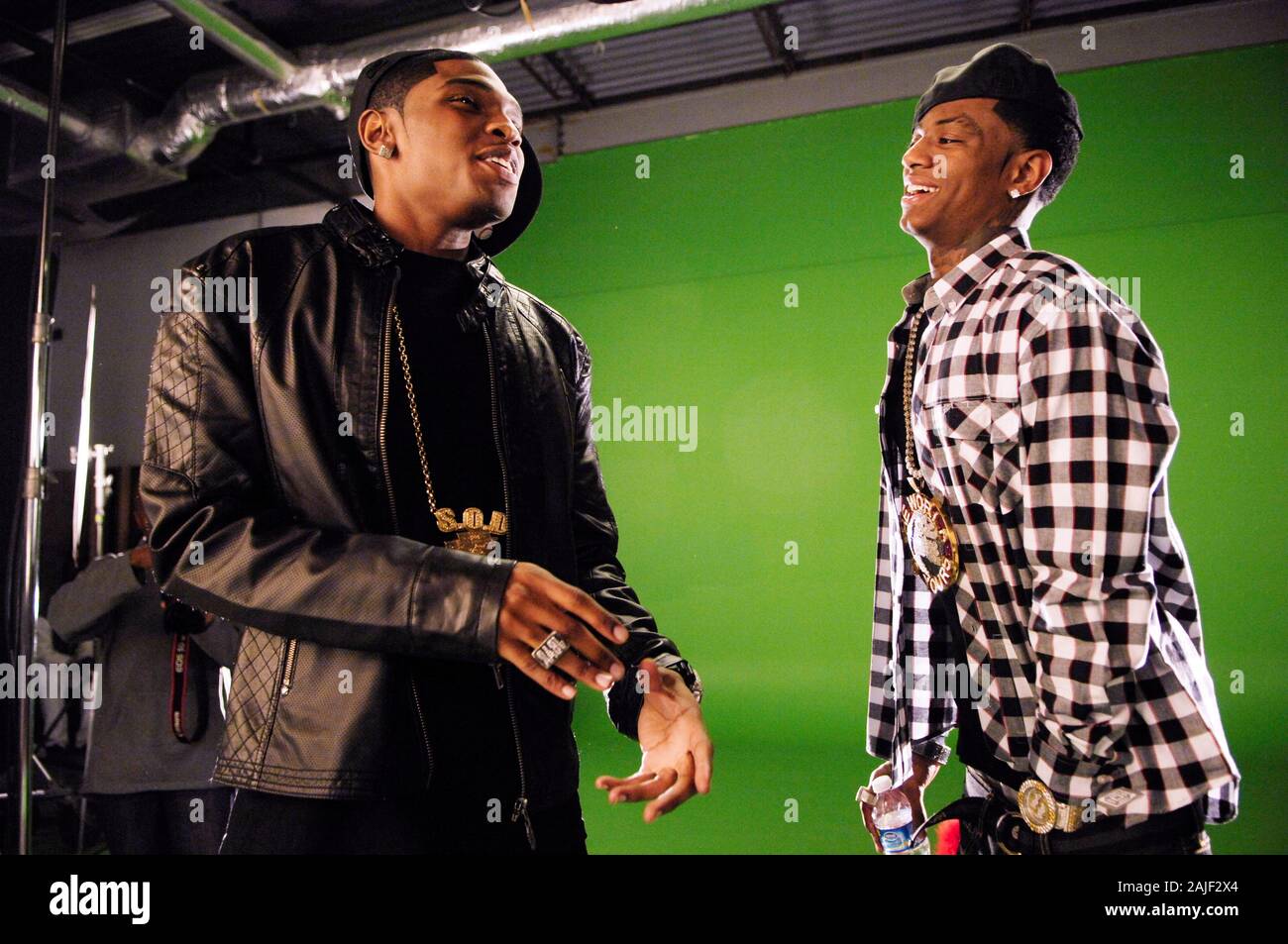 (L-R) Justin Benjamin Alex Rucker aka JBar and Rapper Deandre Way aka ...