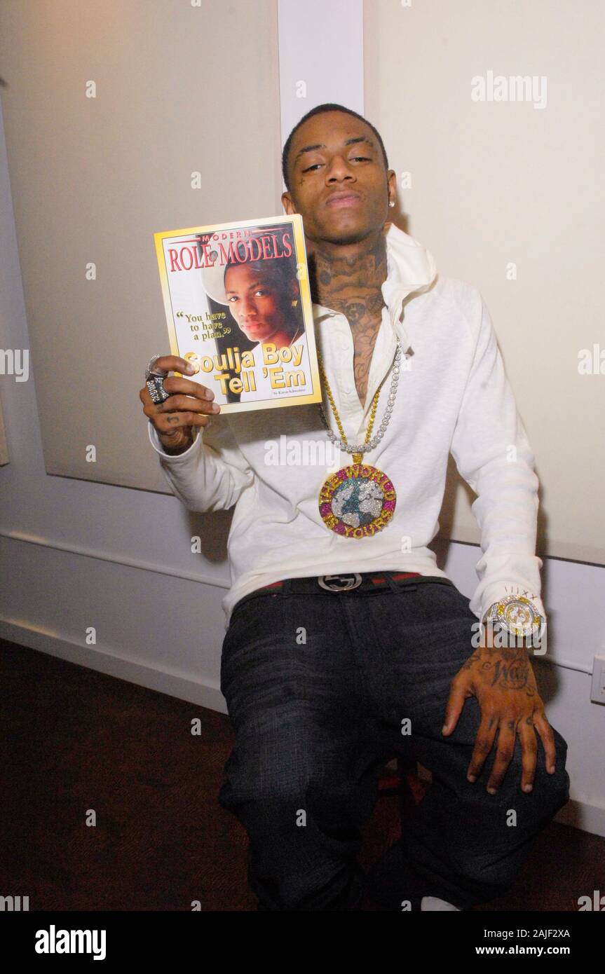 Rapper Deandre Way aka Soulja Boy at a recording studio on February 6 ...