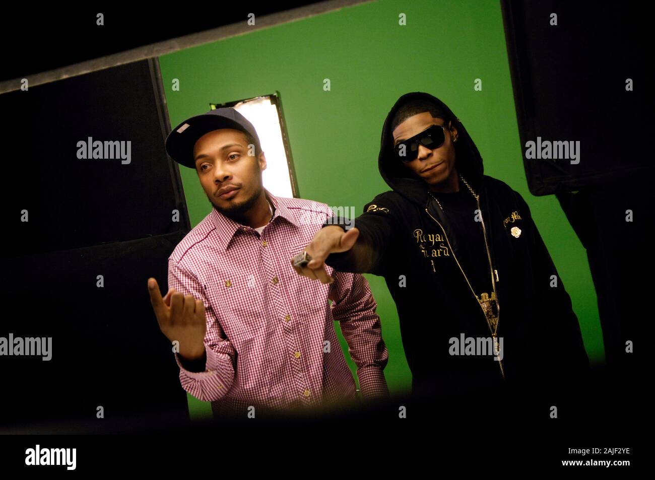 Justin Benjamin Alex Rucker aka JBar (r) on set at JBar ft. Soulja Boy ...