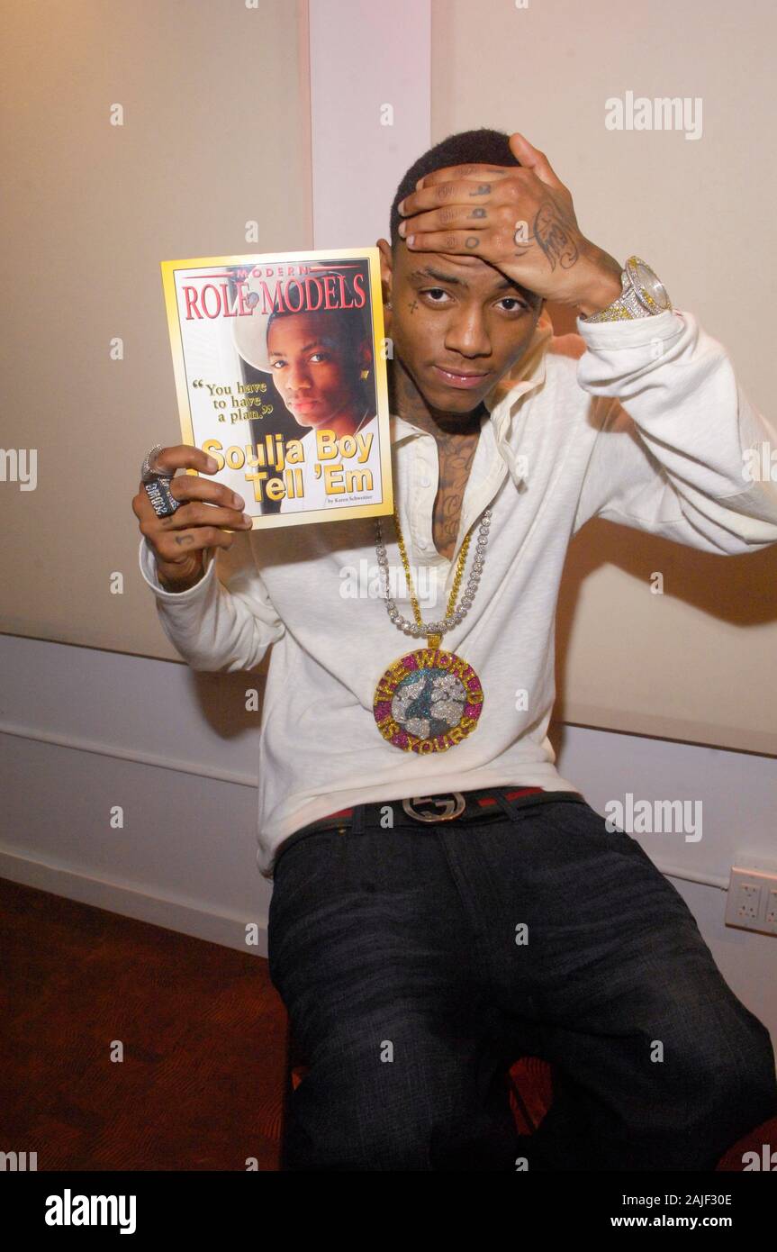 Rapper Deandre Way aka Soulja Boy at a recording studio on February 6 ...