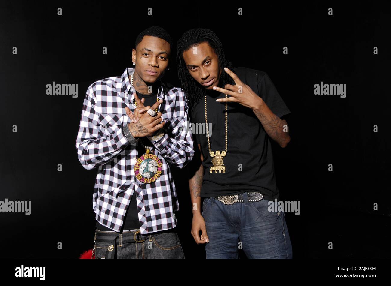 Rapper Deandre Way aka Soulja Boy (l) on set portrait at JBar ft ...
