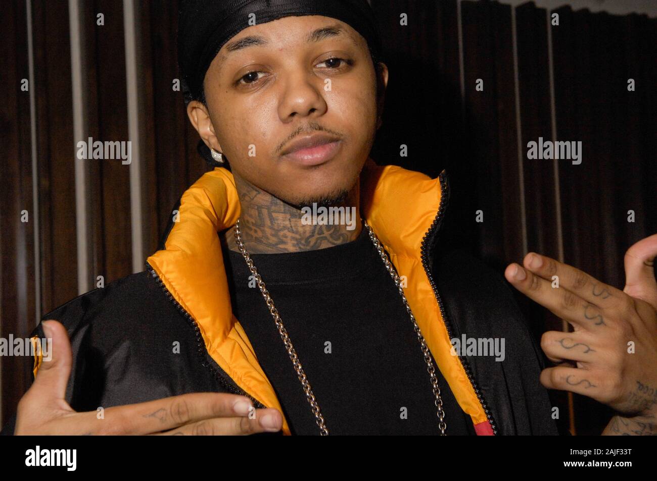 Rapper Abrahim Mustafa aka Arab portrait at a recording studio on ...