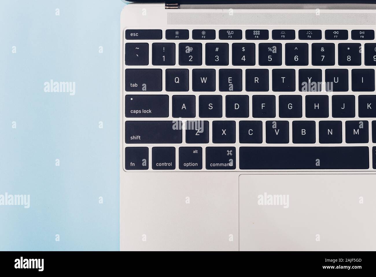 Top view laptop computer notebook isolated on blue background Stock ...