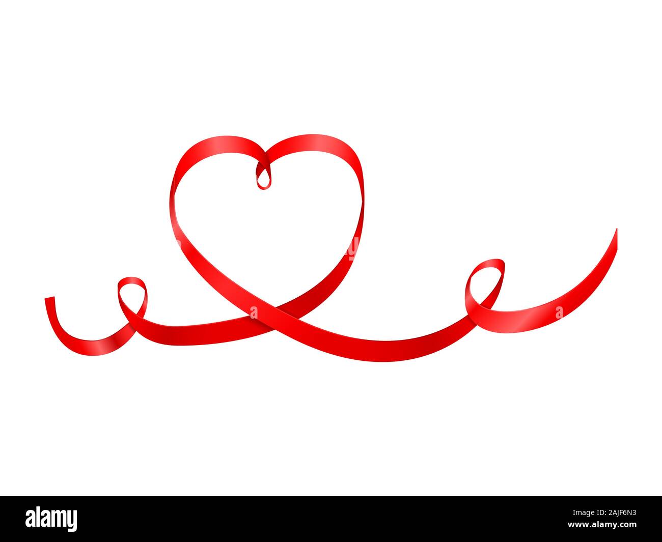 Heart ribbon on a white background. Vector illustration Stock Photo - Alamy