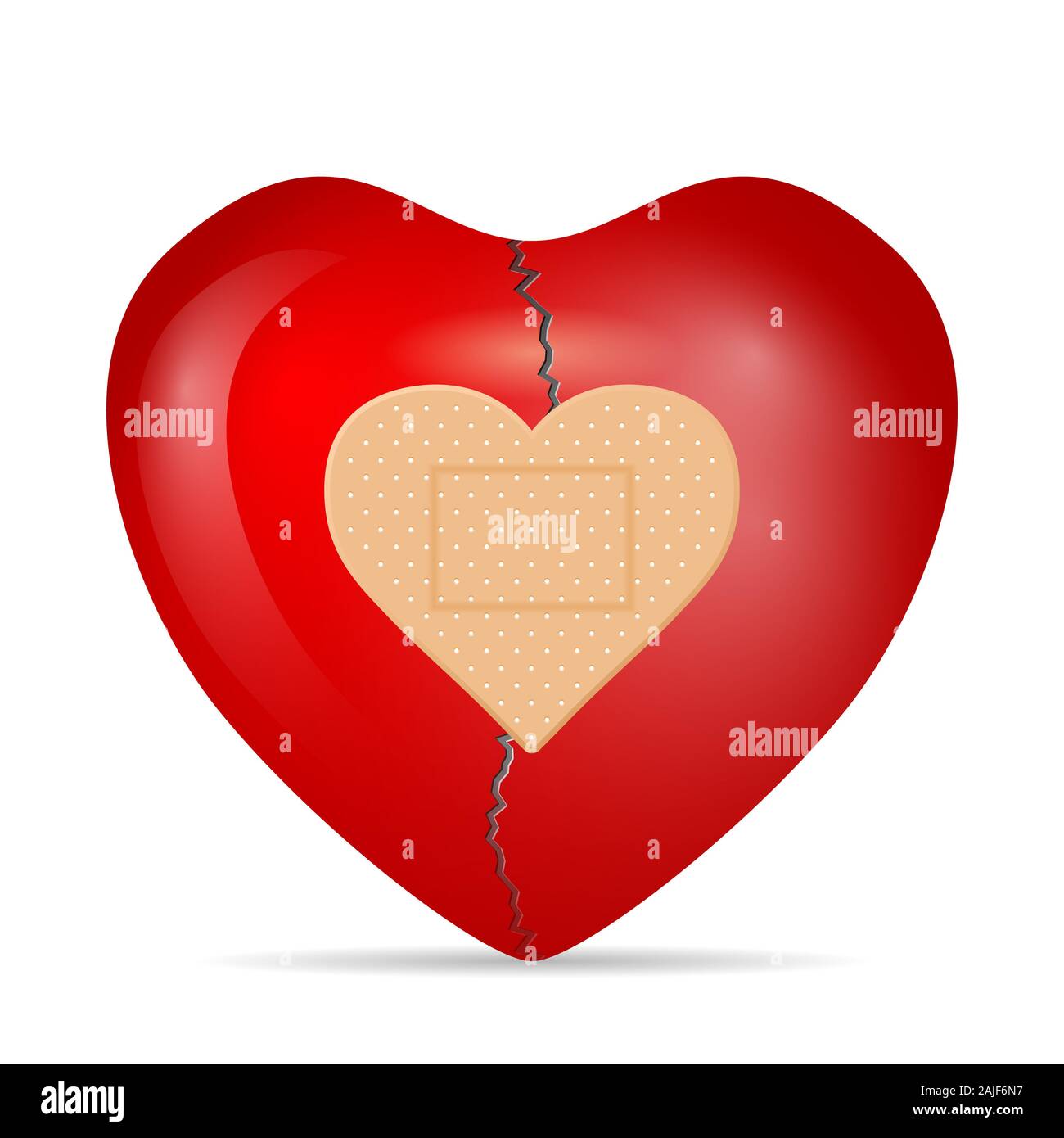 Broken heart on a white background. Vector illustration Stock Photo - Alamy