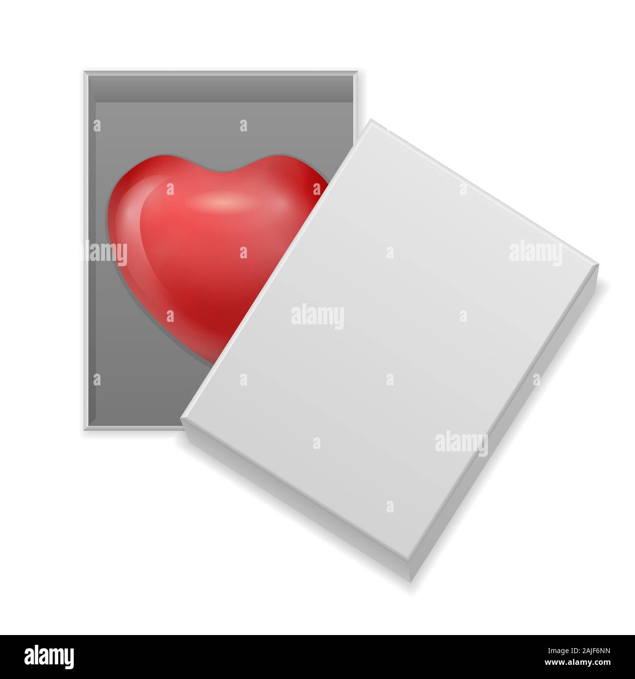 Heart in box on a white background. Vector illustration Stock Photo - Alamy