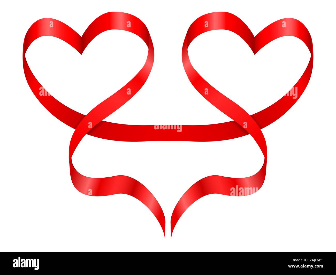 Heart ribbon on a white background. Vector illustration Stock Photo - Alamy