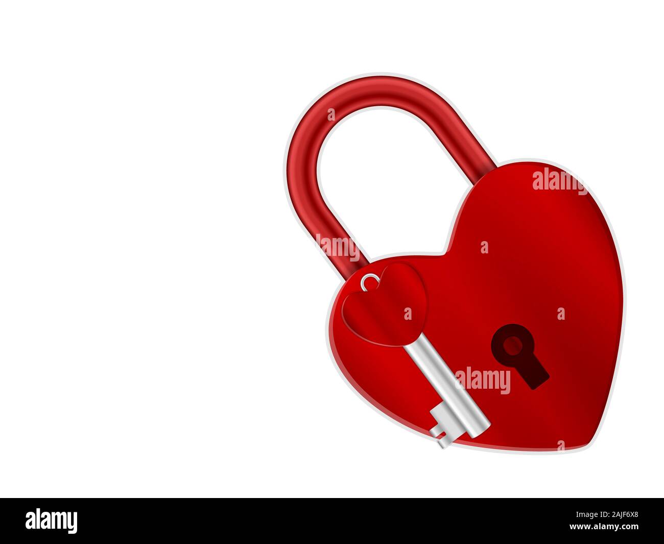 Padlock heart and key on a white background. Vector illustration Stock ...