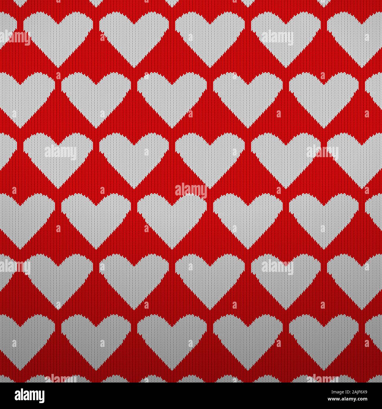 Knitted pattern background with hearts. Vector illustration Stock Photo ...