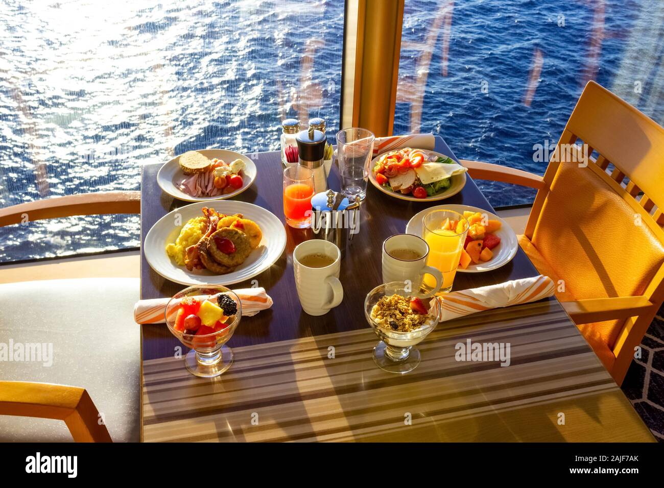 Dining Room Buffet aboard the luxury abstract cruise ship Stock Photo ...