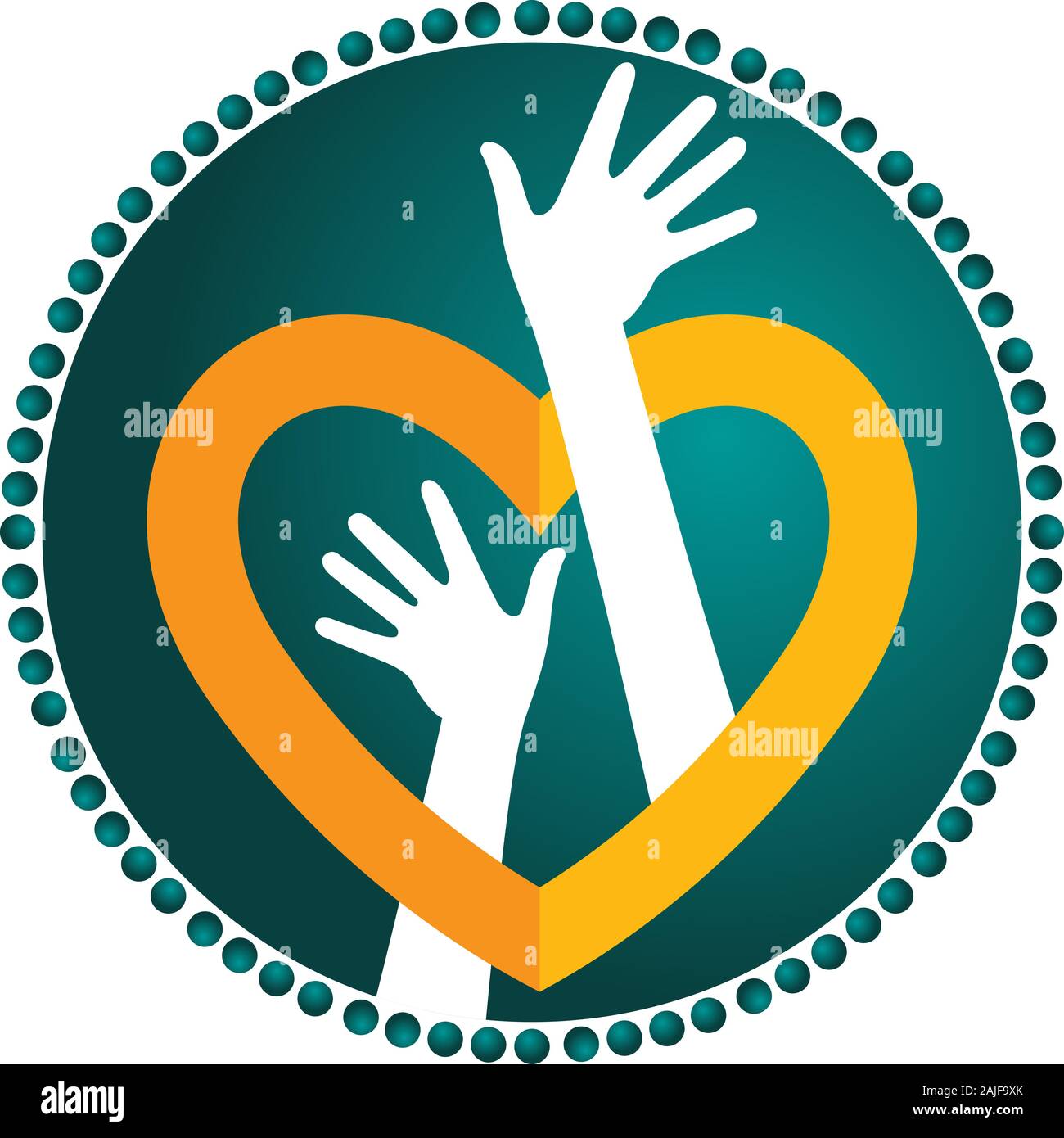 heart hand logo Stock Photo - Alamy