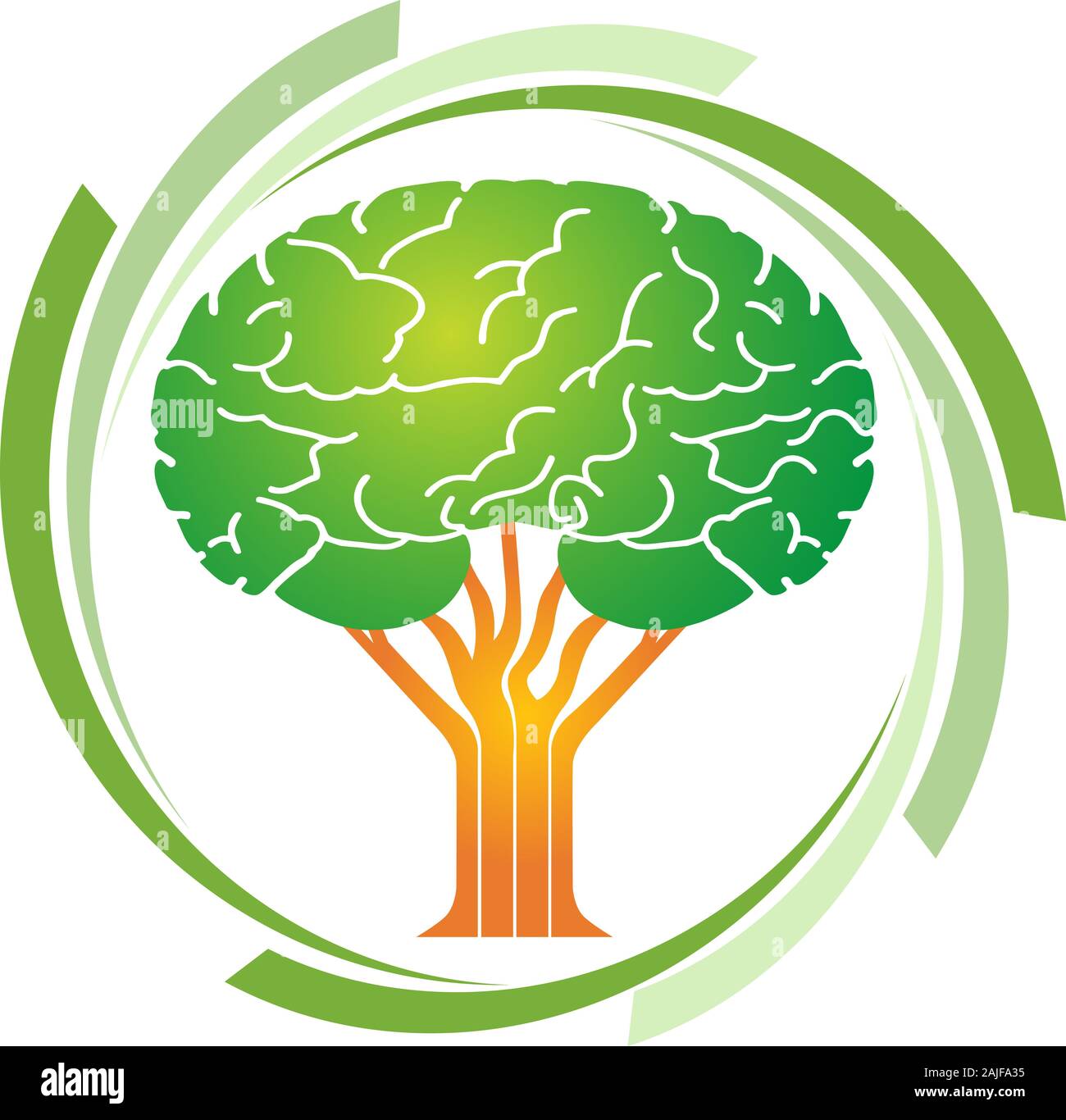 brain tree logo Stock Photo - Alamy