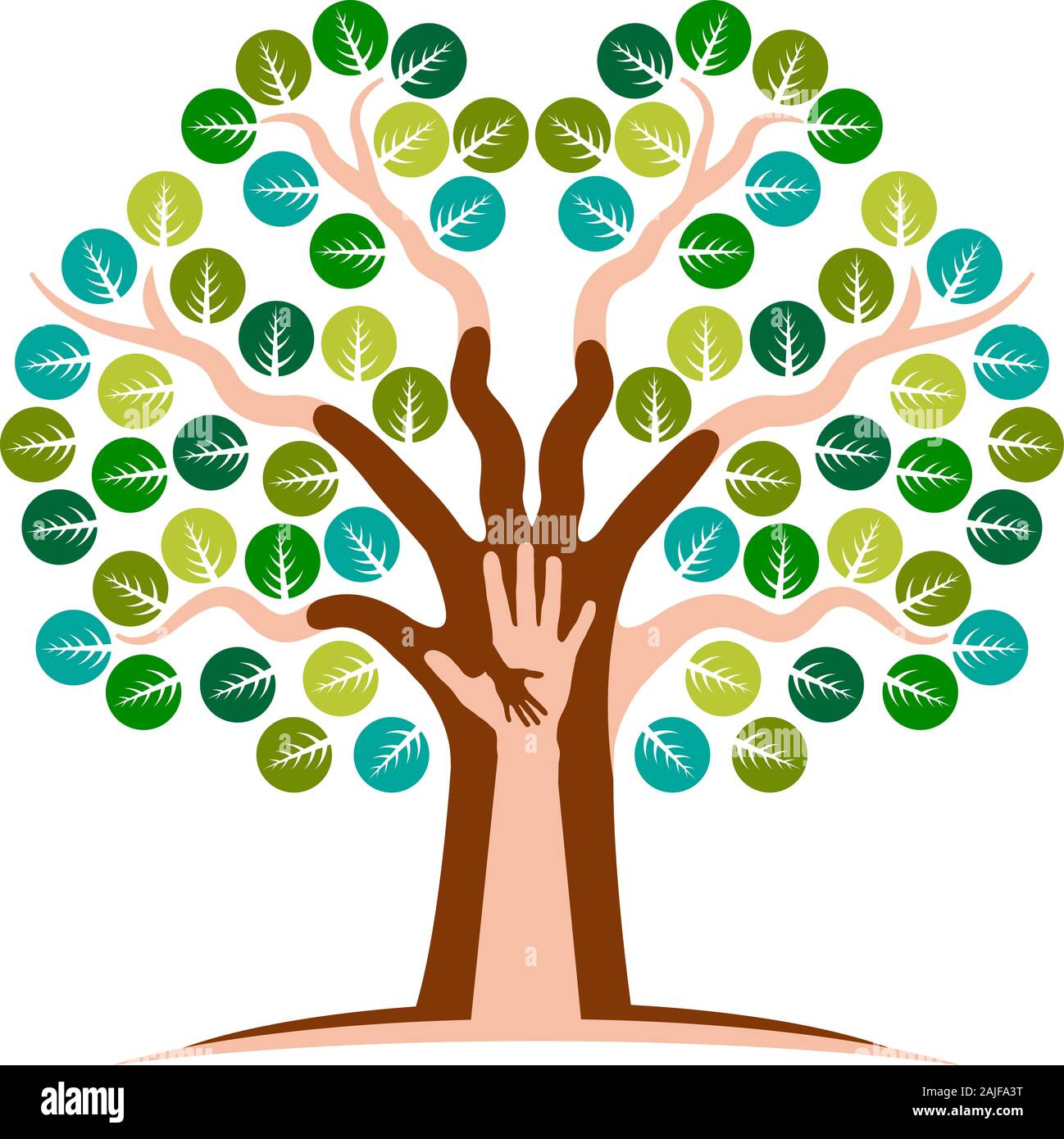 Hand tree logo hi-res stock photography and images - Alamy