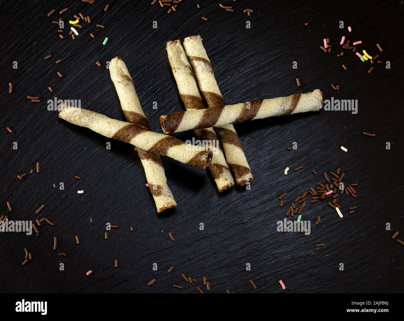 chocolate wafer stick food photography Stock Photo - Alamy