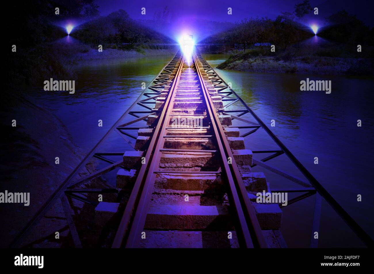 night train express speeding track Stock Photo - Alamy